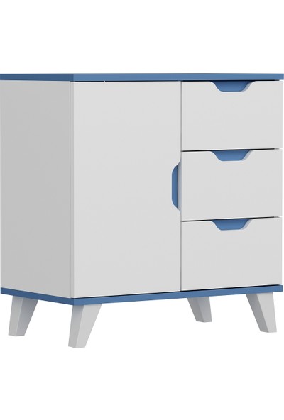 İnarch Dizayn Blue 3 Çekmece 1 Dolap Şifonyer