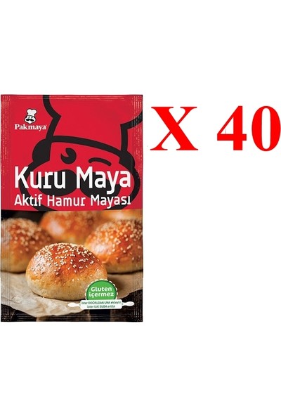 Pakmaya Aktif Kuru Hamur Mayası 100 gr x 40 Paket Pakmaya Aktif Kuru Hamur Mayası 100 gr x 40 Paket
