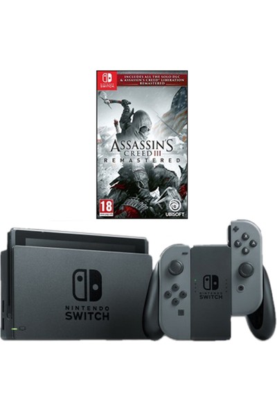 Nintendo Switch Konsol Gri ve Assassins Creed 3 Paketi Cdmedia Nintendo Switch Konsol Gri ve Assassins Creed 3 Paketi Cdmedia
