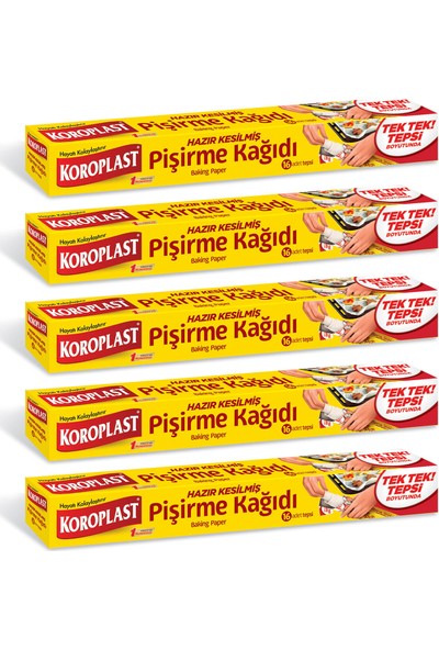 Koroplast Pişirme Kağıdı Hazır Kesilmiş 16 Adet - 5'li Koroplast Pişirme Kağıdı Hazır Kesilmiş 16 Adet - 5'li