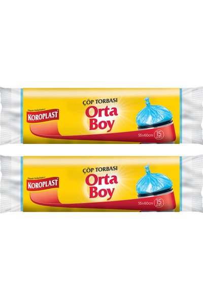 Koroplast Orta Boy Çöp Torbası 15 Adet - 2'li Koroplast Orta Boy Çöp Torbası 15 Adet - 2'li