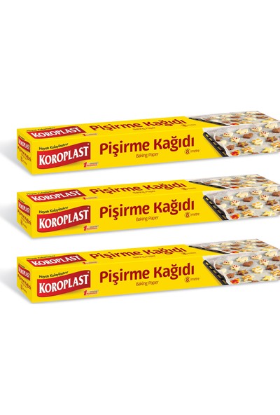 Koroplast Pişirme Kağıdı 8 Metre - 3'lü