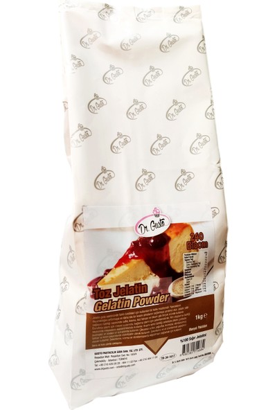 Dr. Gusto 240 Bloom Yenilebilir Toz Jelatin (Sığır Jelatini) 1 kg