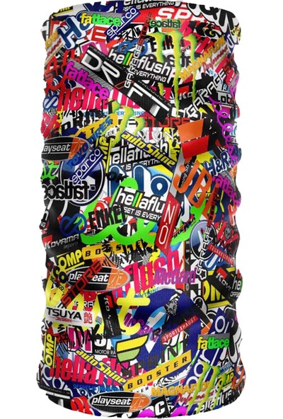 Bebo Store Extreme Sporlar ve Motorsiklet Kullanıcılarına Özel Motocycle Desenli Buff Boyunluk Bandana Balaclava