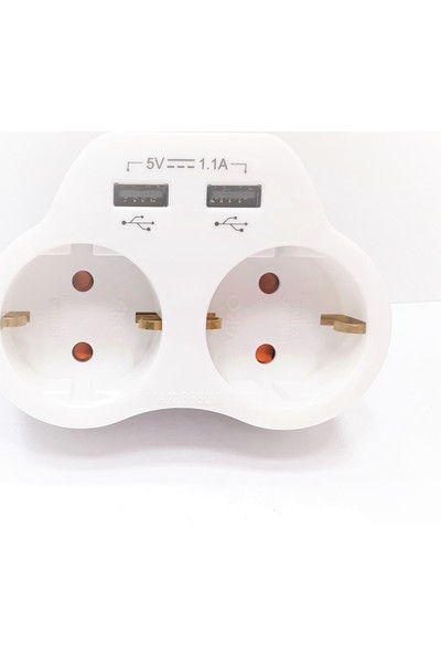 Viko 90301814 Ikili Topraklı USB Çıkışlı Fiş-Priz (1A) Beyaz Viko 90301814 Ikili Topraklı USB Çıkışlı Fiş-Priz (1A) Beyaz