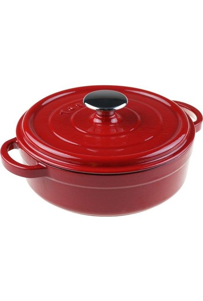 Bambum Caste Döküm Sığ Tencere Kırmızı 24 cm T1811 Bambum Caste Döküm Sığ Tencere Kırmızı 24 cm T1811