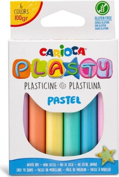 Carioca Plasty Kurumayan Oyun Hamuru Pastel Renkler 100 gr 6'lı Carioca Plasty Kurumayan Oyun Hamuru Pastel Renkler 100 gr 6'lı