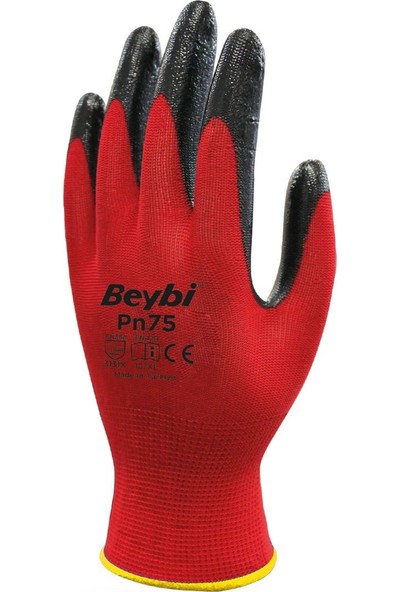 Beybi PN75 Nitril Eldiven Kırmızı No: 10 XL 3'lü