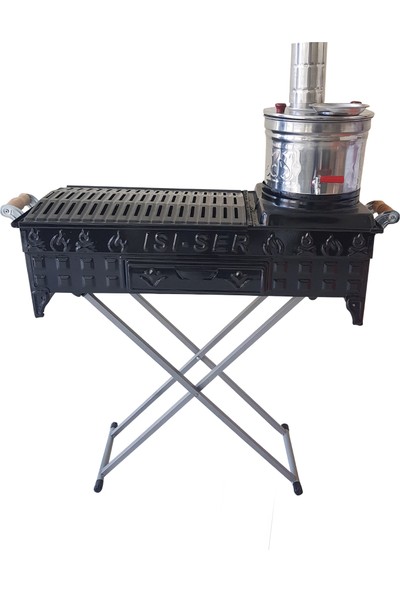 Isıser Piknik Market Lüx Semaverli Ayaklı Mangal 12 Numara 63*31 5 Lt Semaver