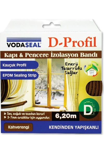 Vodaseal Kapı Ve Pencere Bandı Vodaseal 6,2 Metre Kahverengi