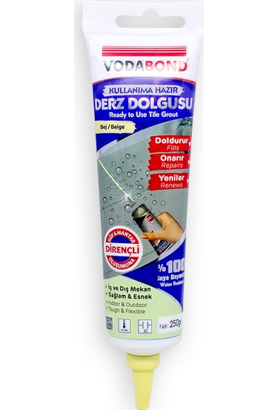 Vodabond Kullanıma Hazır Derz Dolgu 250 Gr Bej Renk Vodabond Kullanıma Hazır Derz Dolgu 250 Gr Bej Renk