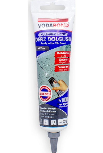 Vodabond Fayans Seramik Mermer Yer Duvar İçin Tamir Derz Dolgu 250 gr Gri Vodabond Fayans Seramik Mermer Yer Duvar İçin Tamir Derz Dolgu 250 gr Gri
