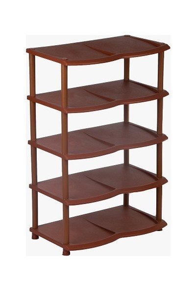 Atadan 5 Katlı Kahve Plastik Büyük Ayakkabılık