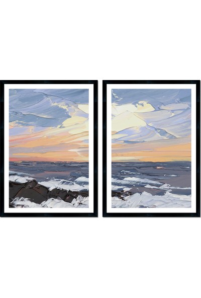 Tablosan Çerçeveli Tablo Seti 2 Parça Yağlı Boya Dokulu 105 x 70 cm Tablosan Çerçeveli Tablo Seti 2 Parça Yağlı Boya Dokulu 105 x 70 cm