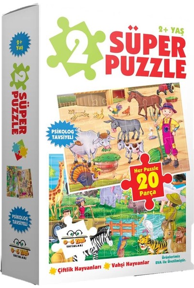 0-6 Yaş Yayınları 2 Süper Puzzle - Çiftlik Havananları + Vahşi Havanlar 0-6 Yaş Yayınları 2 Süper Puzzle - Çiftlik Havananları + Vahşi Havanlar