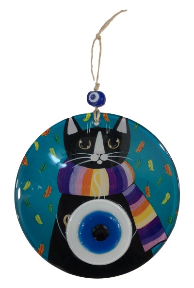 Mixperi Kedi Desenli Cam Nazar Boncuğu Mixperi Kedi Desenli Cam Nazar Boncuğu