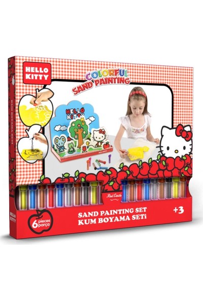 Red Castle Hello Kitty 3D Büyük Kum Boyama Aktivite Seti