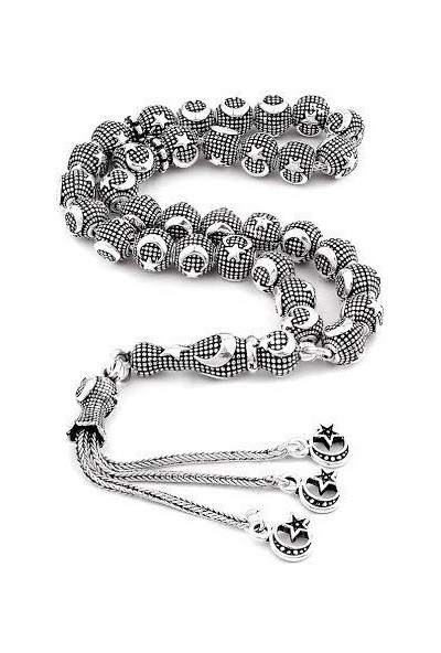 Tesbih Sepetim Tamamı 925 Ayar Gümüş Ayyıldız Tasarım Tesbih