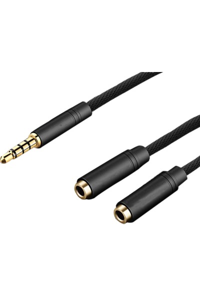Daytona 3.5mm Jack Çoğaltıcı Örgü Kablo-Siyah