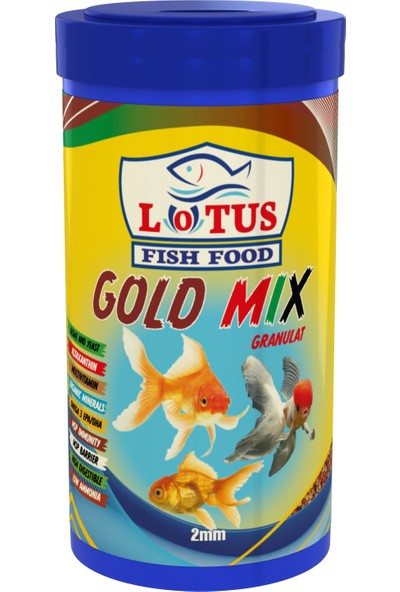 Lotus Gold Mix Granulat 250 ml Kutu Astaxanthin Alae Sarımsak Omega-3 Japon Balığı Yemi 100 gr Lotus Gold Mix Granulat 250 ml Kutu Astaxanthin Alae Sarımsak Omega-3 Japon Balığı Yemi 100 gr