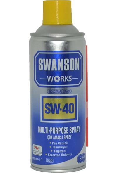 Swanson Works SW-40 Pas Sökücü Korozyon Önleyici Çok Amaçlı Sprey 400 ml Swanson Works SW-40 Pas Sökücü Korozyon Önleyici Çok Amaçlı Sprey 400 ml
