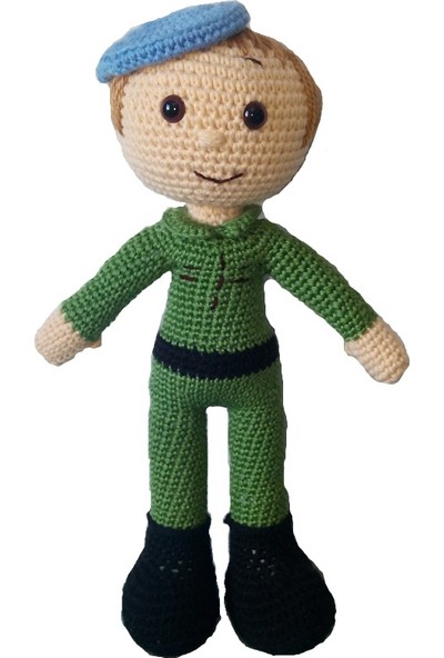 Özgüven Oto Giyim Amigurumi Organik Oyuncak Bebek Asker