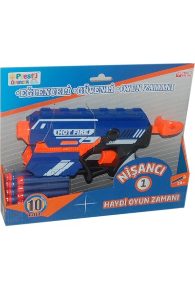 Prestij Oyuncak Hot Fire Nerf Stil Sünger Mermi Fırlatan Nişancı Oyuncak Tabanca 6363 Prestij Oyuncak Hot Fire Nerf Stil Sünger Mermi Fırlatan Nişancı Oyuncak Tabanca 6363