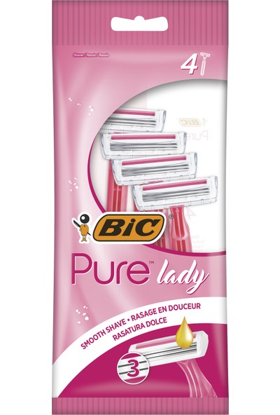 BIC Pure 3 Lady Kadın Tıraş Bıçağı 4'lü Poşet (3 Bıçaklı) BIC Pure 3 Lady Kadın Tıraş Bıçağı 4'lü Poşet (3 Bıçaklı)