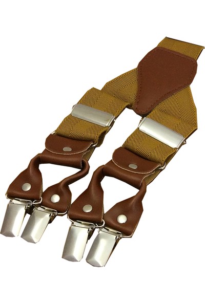 Kemer Dünyası Metal 6 Klipsli Erkek Lüx Pantolon Askısı Taba Kemer Dünyası Metal 6 Klipsli Erkek Lüx Pantolon Askısı Taba