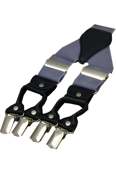 Kemer Dünyası Metal 6 Klipsli Erkek Lüx Pantolon Askısı Gri Kemer Dünyası Metal 6 Klipsli Erkek Lüx Pantolon Askısı Gri