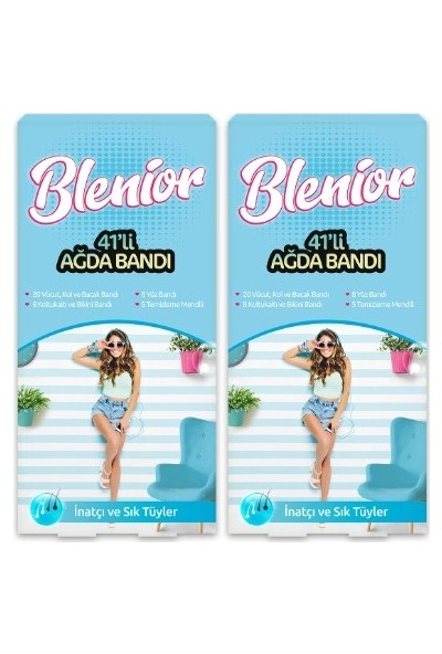 Blenior Inatçı ve Sık Tüyler Ağda Bandı 41'li x 2 Adet Blenior Inatçı ve Sık Tüyler Ağda Bandı 41'li x 2 Adet
