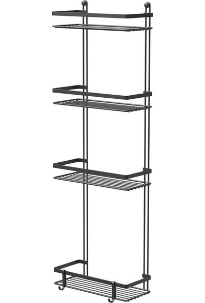 Tekno-tel 4 KATLI KANCALI BANYO RAFI SİYAH ES060H Tekno-tel 4 KATLI KANCALI BANYO RAFI SİYAH ES060H