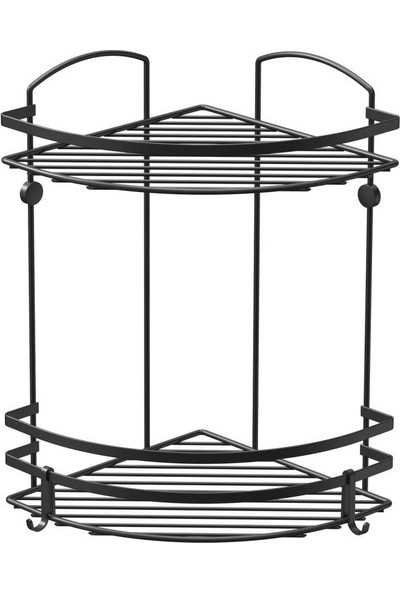 Tekno-tel 2 KATLI KANCALI BANYO RAFI MAT SİYAH LM008H Tekno-tel 2 KATLI KANCALI BANYO RAFI MAT SİYAH LM008H