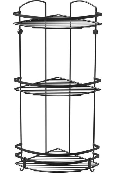 Tekno-tel 3 KATLI KANCALI BANYO RAFI MAT SİYAH LM009H Tekno-tel 3 KATLI KANCALI BANYO RAFI MAT SİYAH LM009H