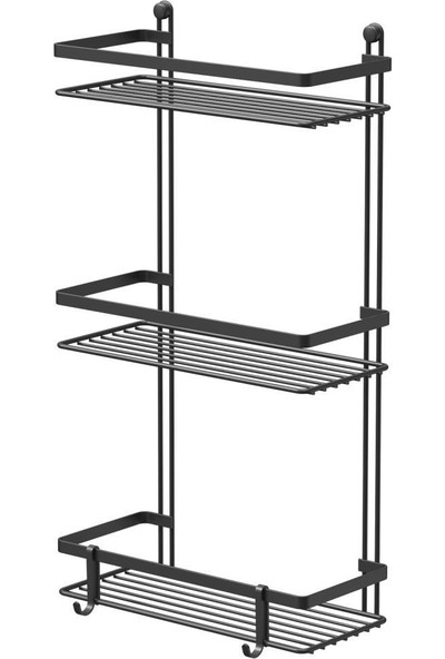 Tekno-tel 3 KATLI KANCALI BANYO RAFI SİYAH ES065H Tekno-tel 3 KATLI KANCALI BANYO RAFI SİYAH ES065H