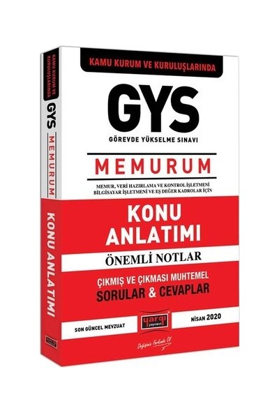 Yargı Yayınevi GYS Kamu Kurum Ve Kuruluşlarında Memurum Konu Anlatımı