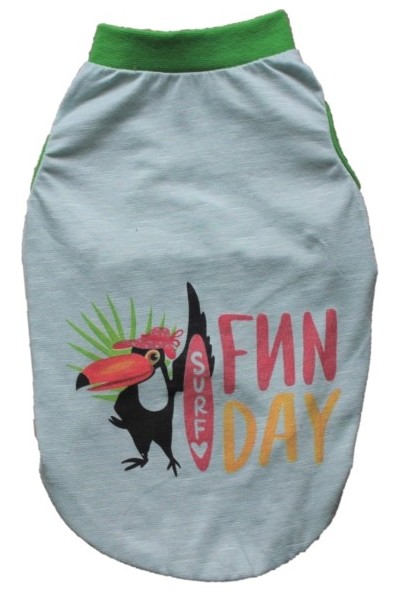 Pawstar Fun Day Baskılı Kedi Köpek Tişörtü Kedi Köpek Kıyafeti Mint S