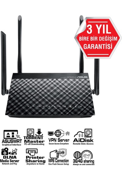 Asus DSL-AC55U DualBand Torrent Bulut Dlna 4G Vpn ADSL VDSL-FiBER Modem Router Asus DSL-AC55U DualBand Torrent Bulut Dlna 4G Vpn ADSL VDSL-FiBER Modem Router