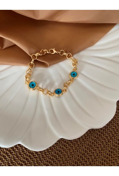 Mavi Mor Aksesuar Mavi Nazar Boncuklu Bileklik