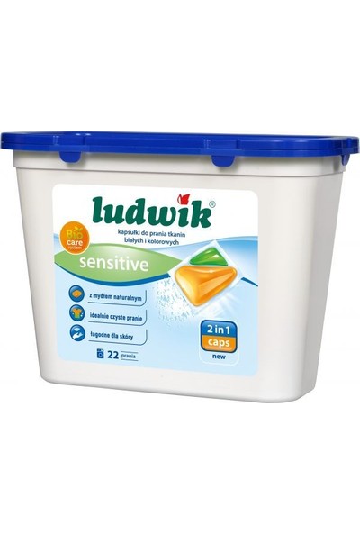 Ludwik Sensitive Ikisi Bir Arada Sıvı Kapsül Çamaşır Deterjanı Beyazlar ve Renkliler Için 22 Yıkama Ludwik Sensitive Ikisi Bir Arada Sıvı Kapsül Çamaşır Deterjanı Beyazlar ve Renkliler Için 22 Yıkama
