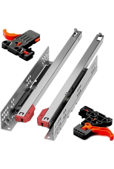Samet Ultimate 50 cm Ray Tek Açılım Frenli Çekmece Rayı + Mandal Samet Ultimate 50 cm Ray Tek Açılım Frenli Çekmece Rayı + Mandal