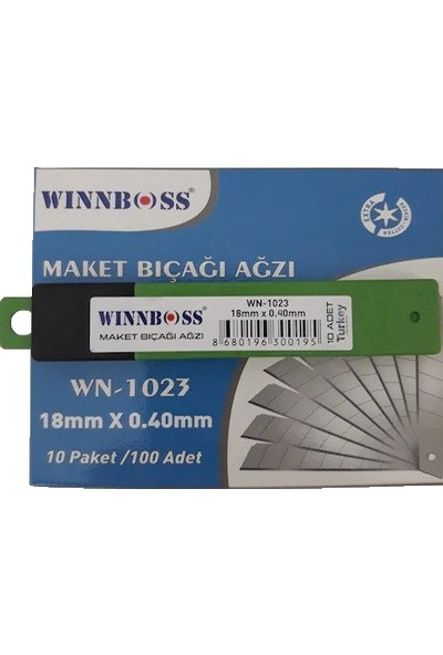 Winnboss Winnboss Wn-1023 Maket Bıçağı Ağzı - Yedeği 100'lü Winnboss Winnboss Wn-1023 Maket Bıçağı Ağzı - Yedeği 100'lü