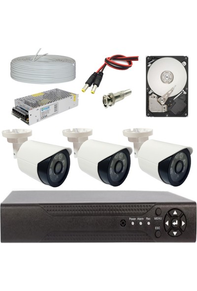 Elitcam Ahd Süper 3 Kameralı Set 1080P Full Hd