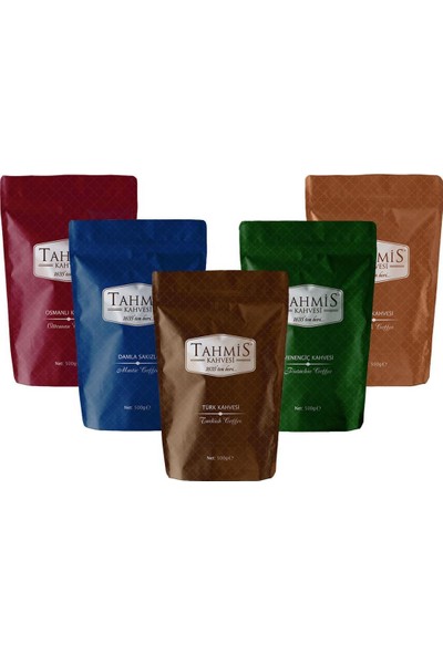 Tahmis 5'li Türk Kahvesi Özel Seti 500 gr - 1635'TEN Beri