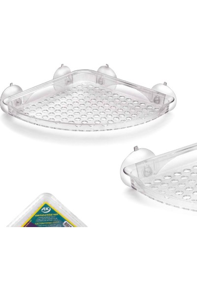 Ak Banyo Köşe Rafı Vantuzlu