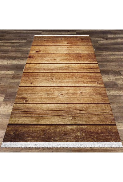 Osso Kahverengi Ahşap Tahta 3D Desenli Dekoratif Saçaklı Kilim 50 x 80 cm Osso Kahverengi Ahşap Tahta 3D Desenli Dekoratif Saçaklı Kilim 50 x 80 cm