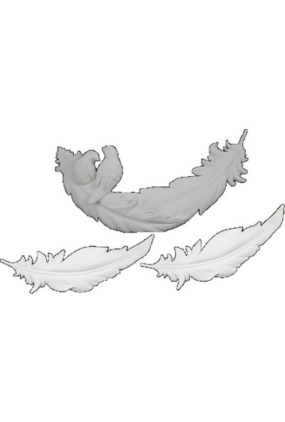 Pol & Art HYK256 - Kuş Tüyü Polyester Seti 42 x 20 cm 3'lü cm