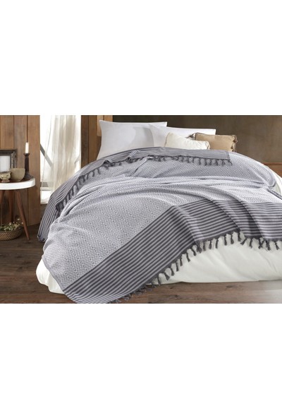 Wellstil Atıl Gri Peştamal Dokuma Yatak Pike