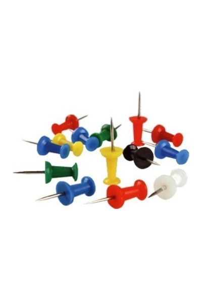 Renkli Harita Çivisi Mantar Pano Raptiyesi 100'LÜ