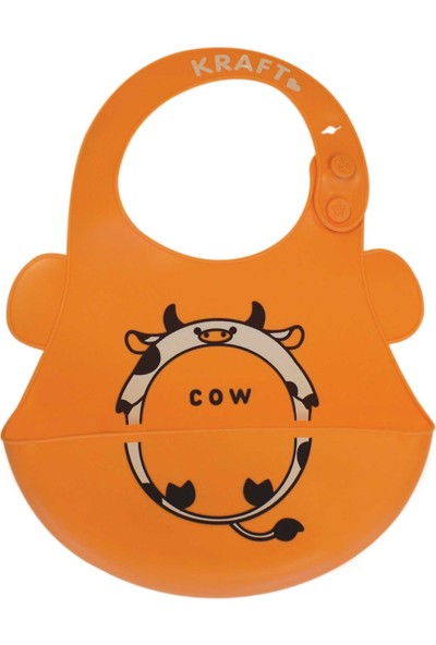 Kraft Silikon Bebek Önlüğü Turuncu